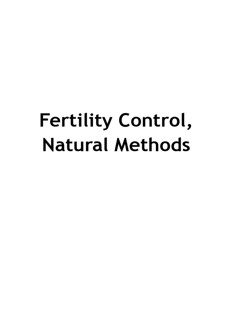 Natural Fertility Control in Wildlife | PDF