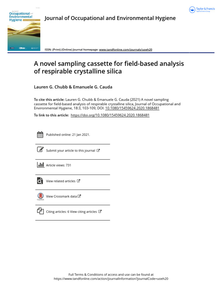 A Novel Sampling Cassette for Field-based Analysis of Respirable Crystalline Silica | PDF ...
