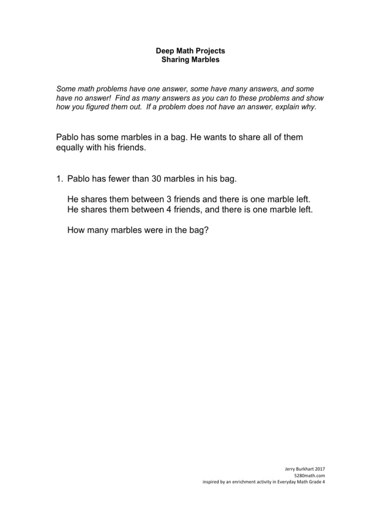 5280+DMP1+Sharing+Marbles | PDF | Mathematics