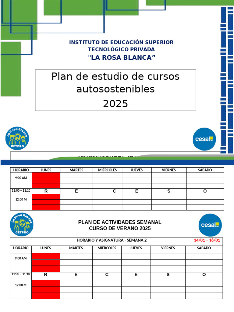 Horario Y Actividades Curso Verano 2025 Pdf Origami Alimentos