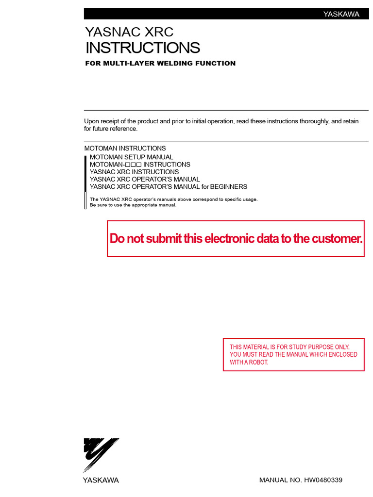 YASNAC XRC Welding Guide | PDF | Welding | Construction