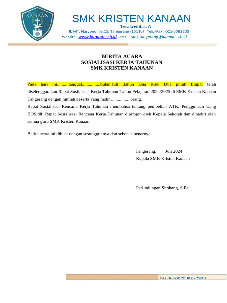 Berita Acara RKAS 2024 (1) | PDF