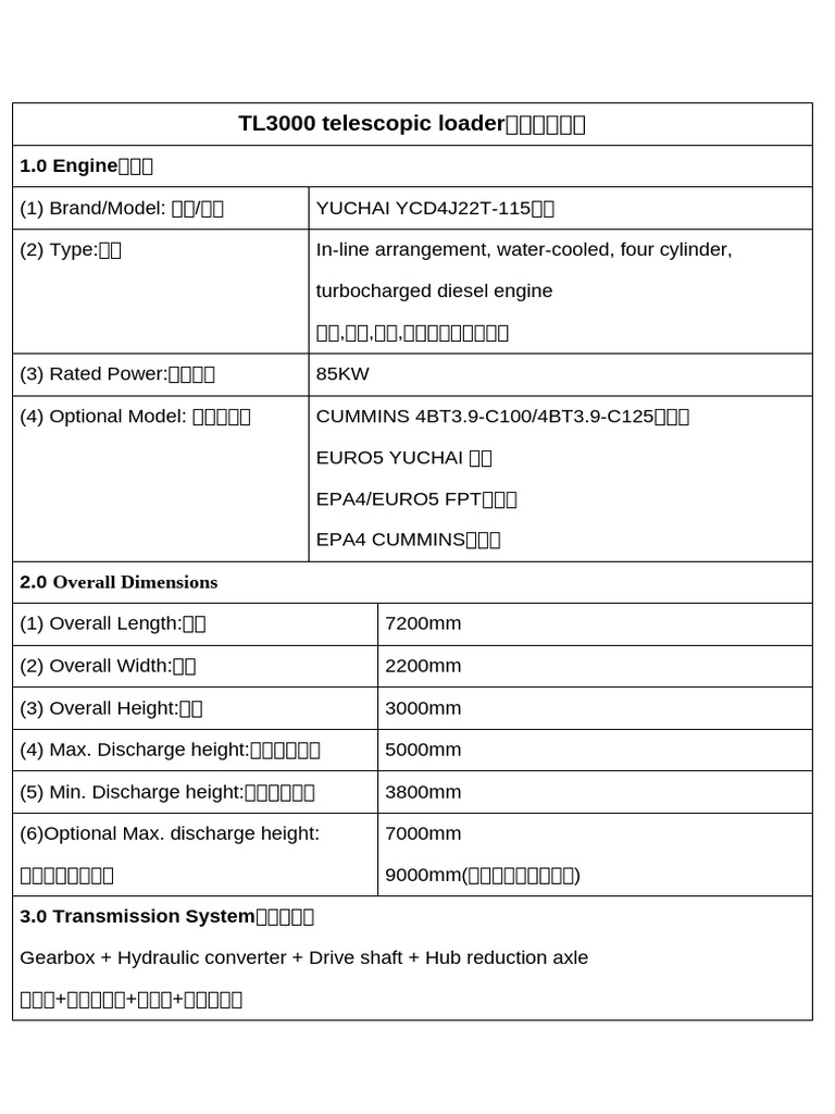 TL3000 Telescopic Loader | PDF