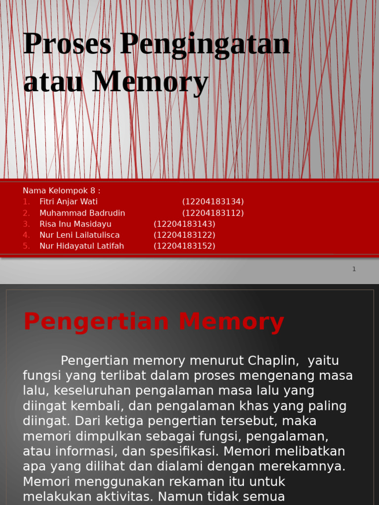 Proses Pengingatan Atau Memory | PDF