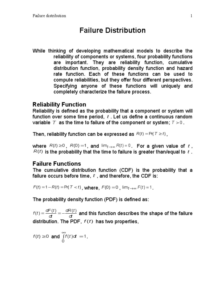 03 Failure Distribution r1 | PDF | Probability Density Function | Mode ...