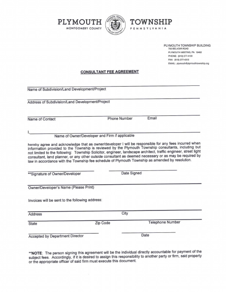 Sample Consulting Fee Agreement Form | PDF