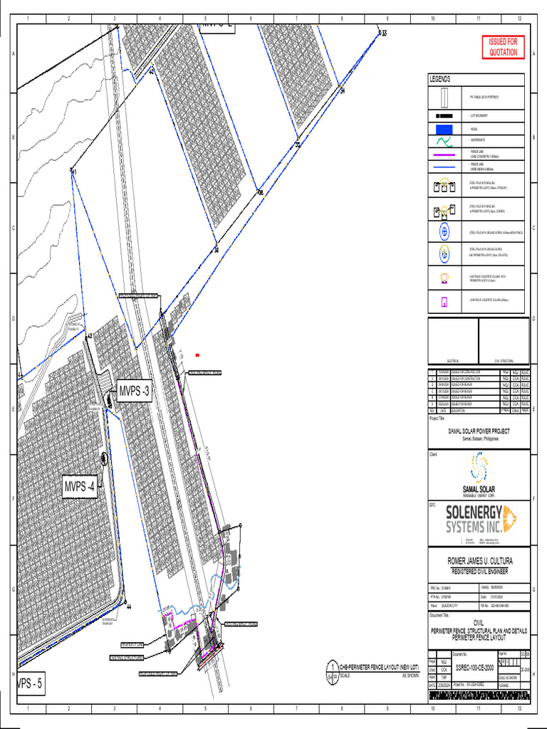 FOR QUOTATION ONLY Perimeter Fence Structural Plan and Details REV-1 | PDF