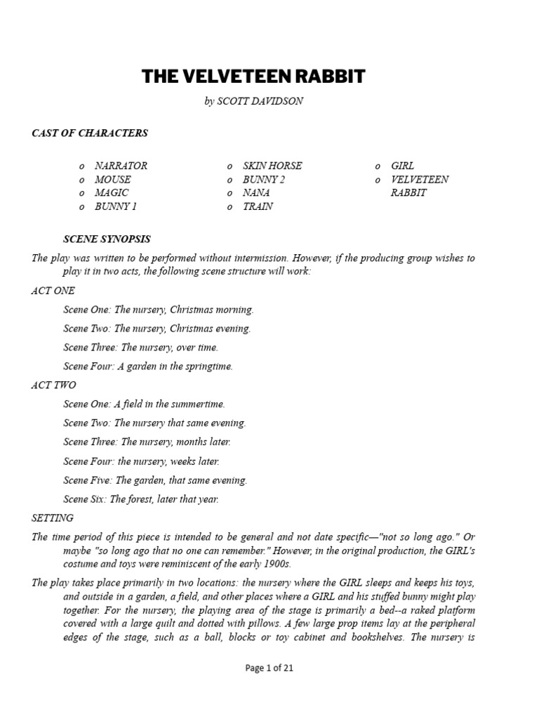 The Velveteen Rabbit 2023 | PDF | Rabbit