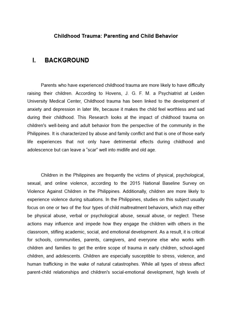 Childhood Trauma - Parenting and Child Behavior | PDF | Child Abuse ...