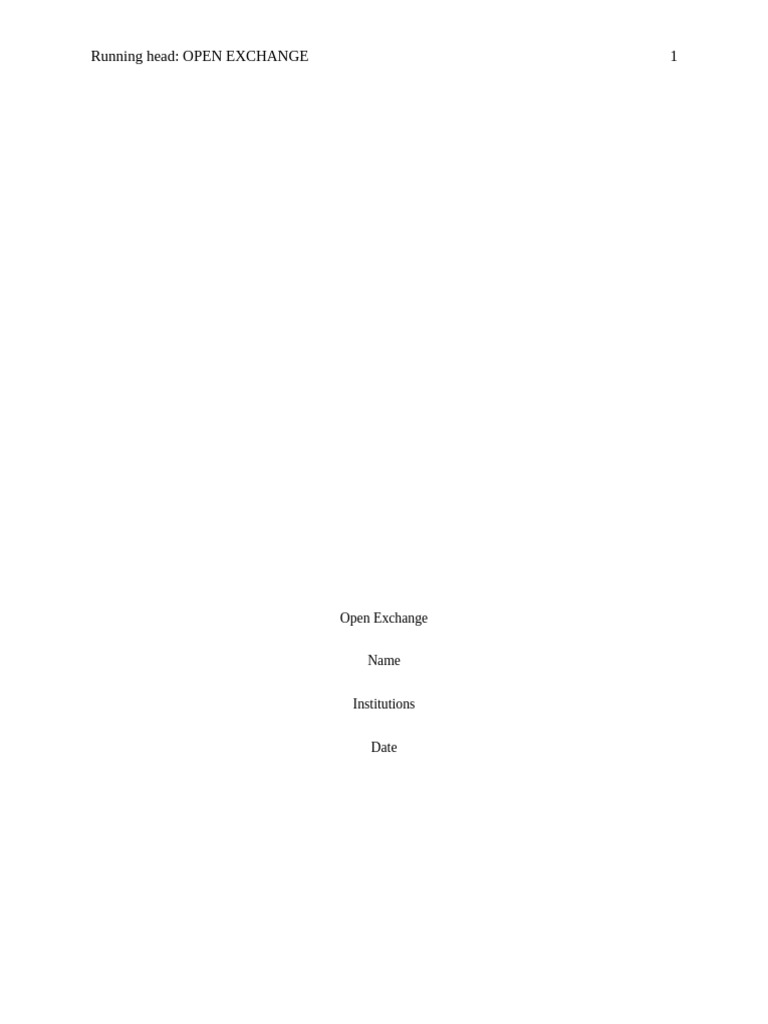 Open Exchange (Insight) | PDF