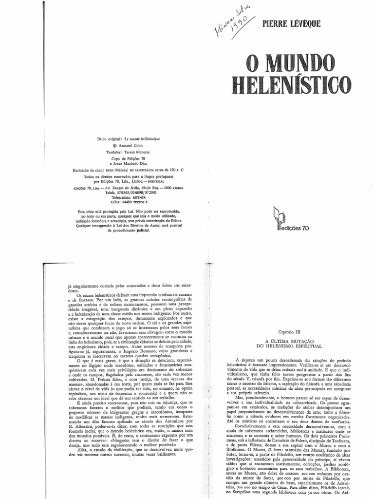 8 - LEVEQUE, PIERRE - O MUNDO HELENISTICO Cap. 3 | PDF
