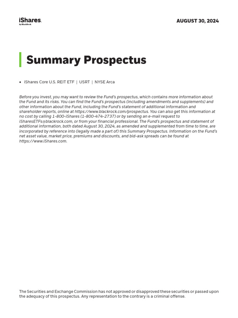 SP Ishares Real Estate 50 Etf 4 30 | PDF | Investment Fund | Derivative (Finance)
