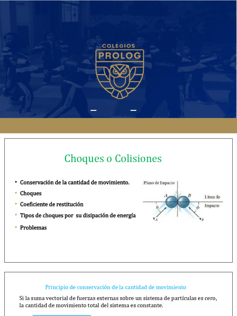 3ro PPT - Choques | PDF | Impulso | Ciencias fisicas