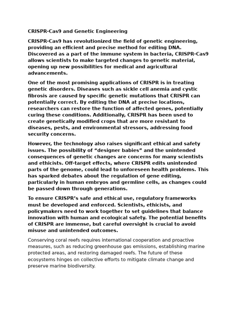 CRISPR-Cas9 and Genetic Engineering | PDF