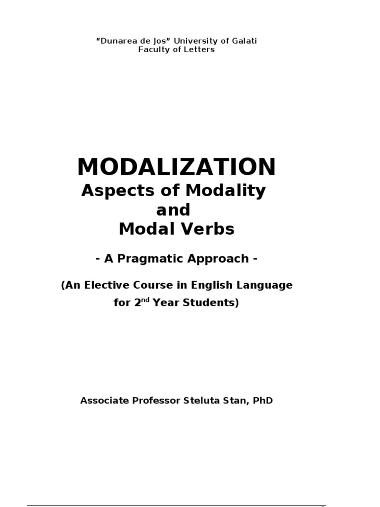 Aspects of Modality and Modal Verbs | PDF | Modal Logic | Verb
