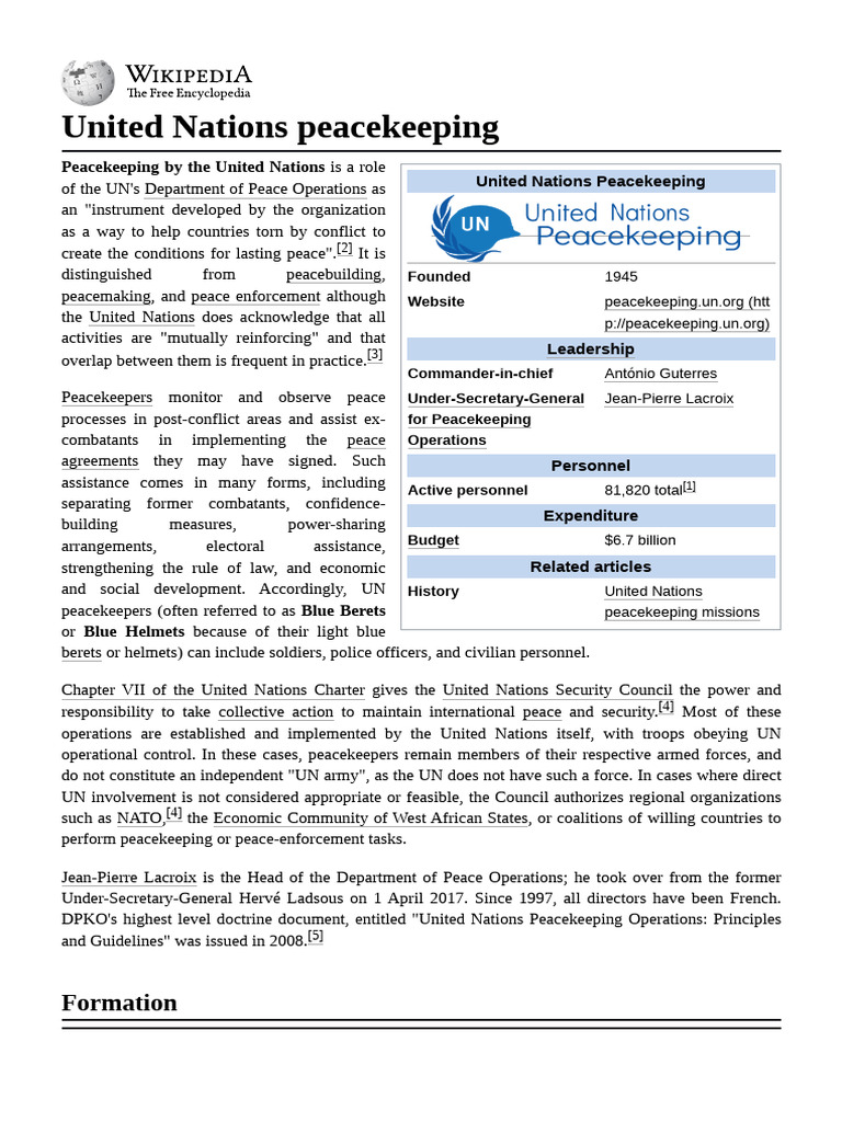 United Nations Peacekeeping | PDF | Peacekeeping | United Nations