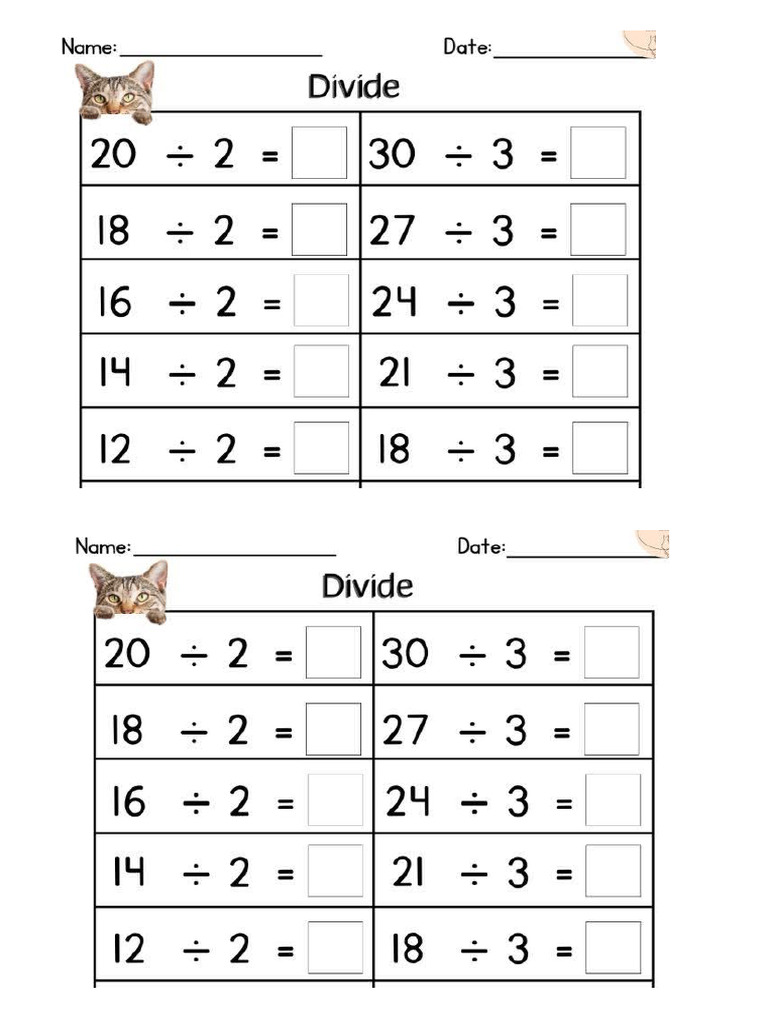 divisiones 1 cifra | PDF