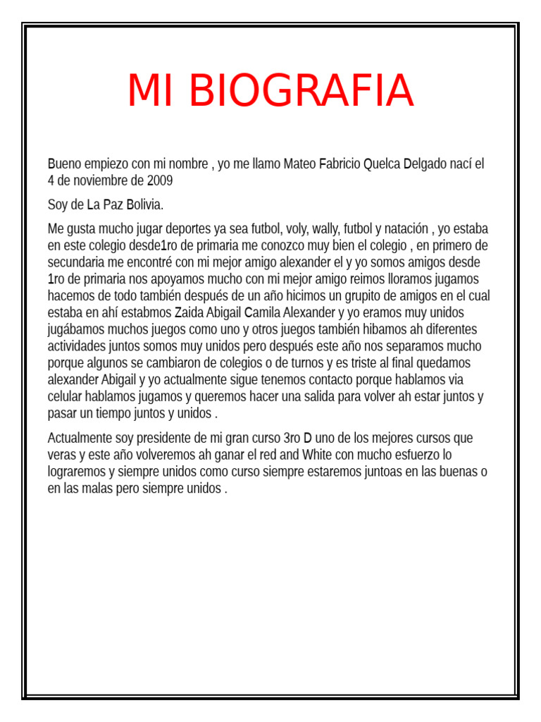 Mi Biografia | PDF