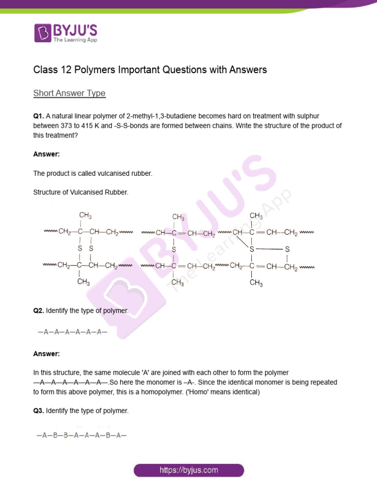 Chapter-15-Polymers | PDF | Polymers | Polymerization