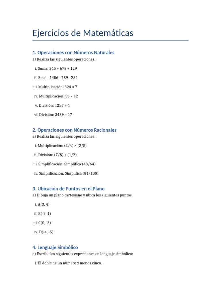 Ejercicios Matematicas | PDF