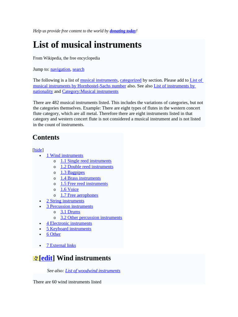 List of Musical Instruments | PDF | Flute | Saxophone