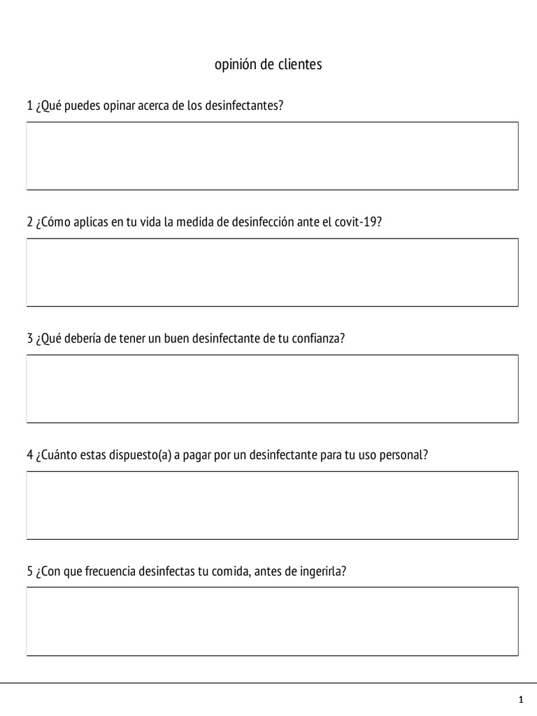 Opinion de Clientes | PDF