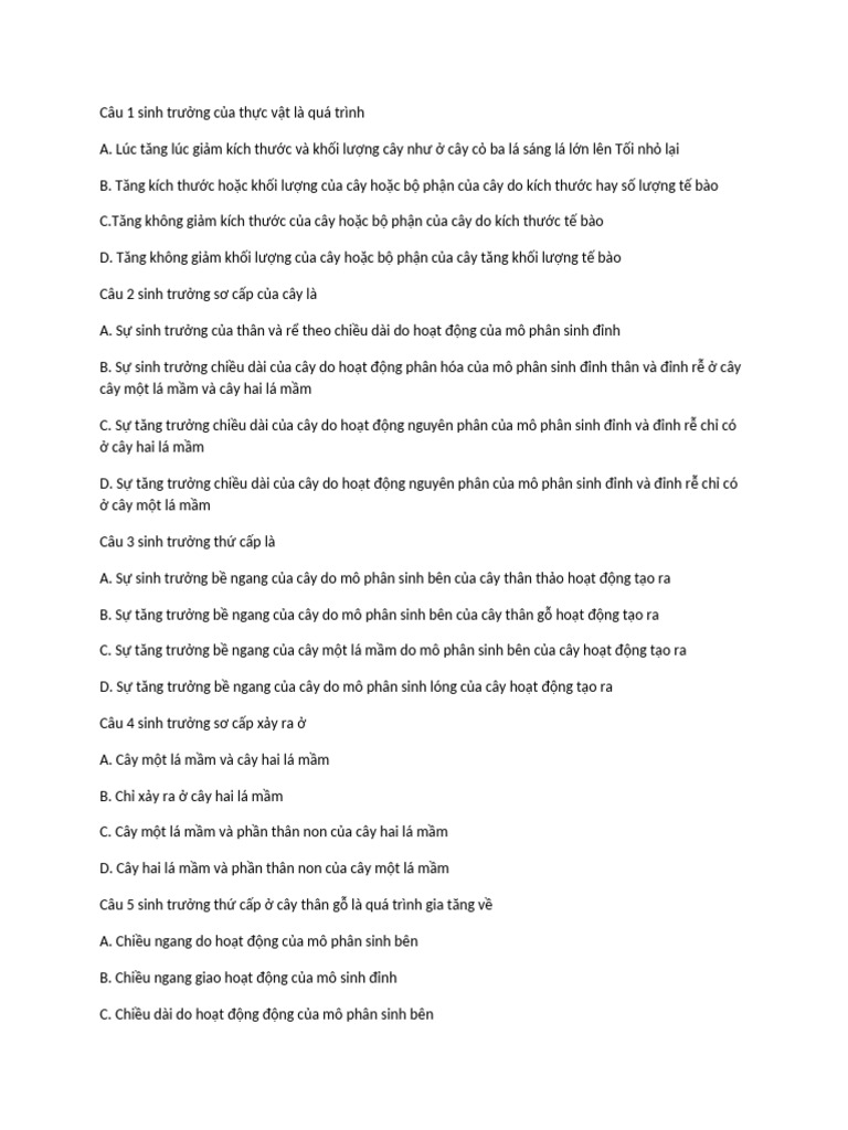 CUỐI HK2 SINH | PDF