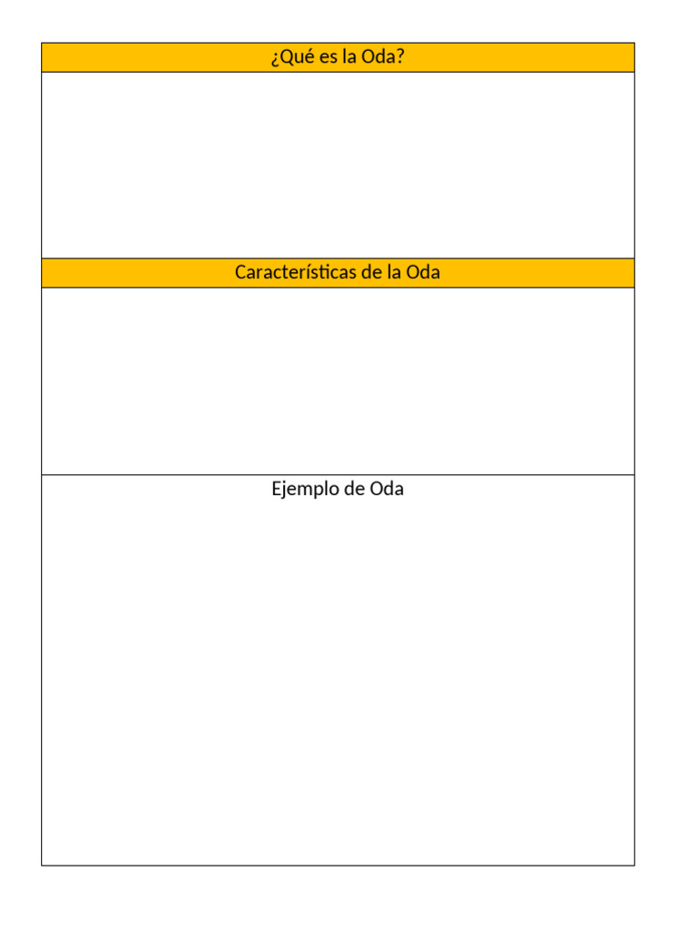Qué Es La Oda Actividades 2°A | PDF