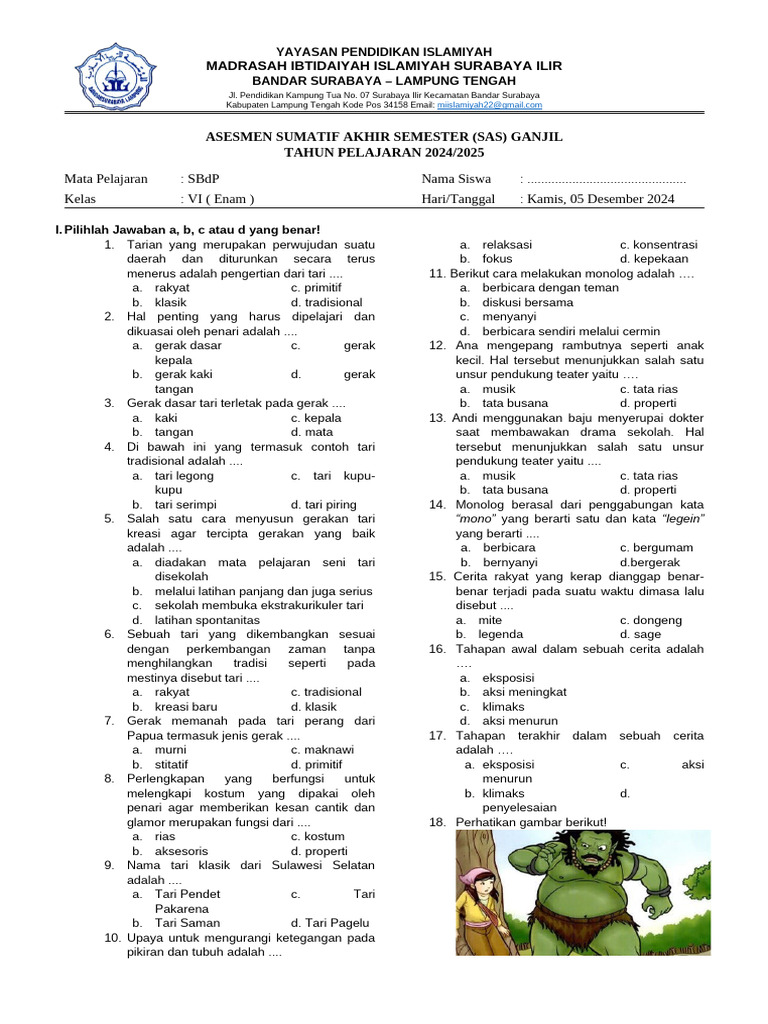 Soal Sbdp Kelas 5 Pdf