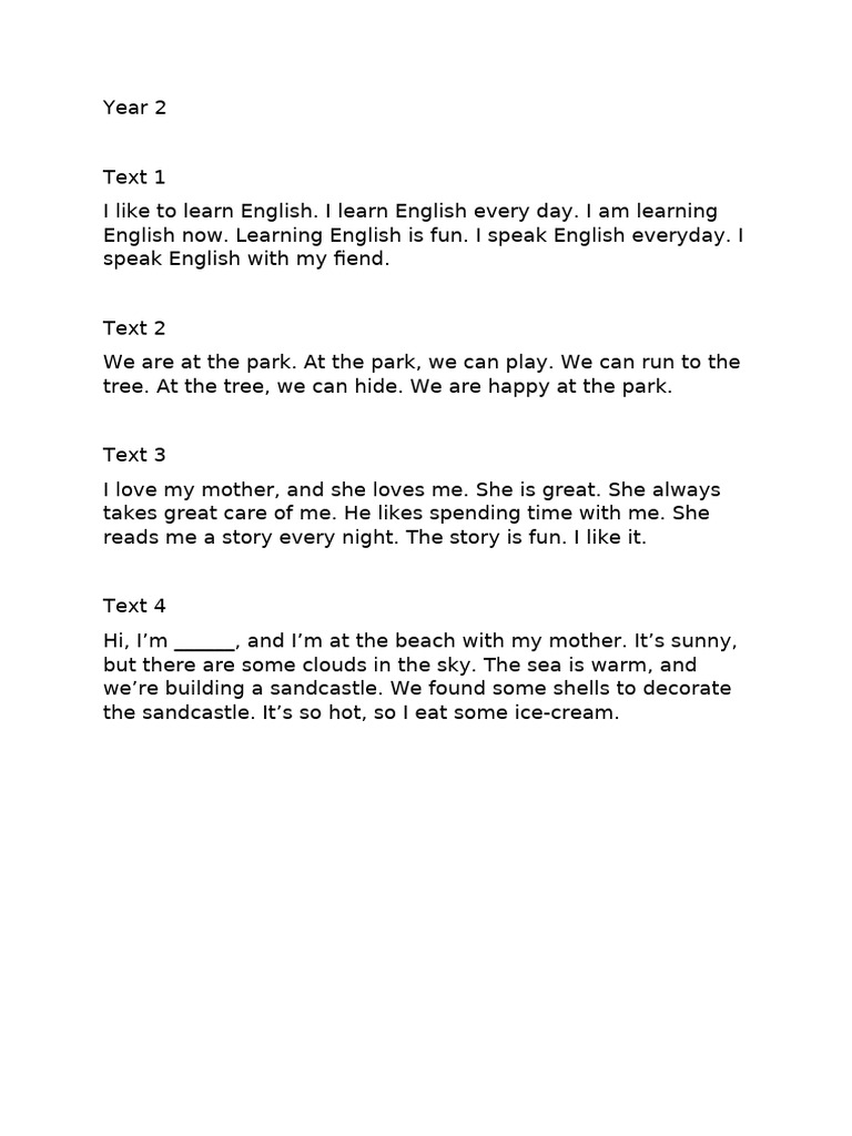 Year 2 Text | PDF