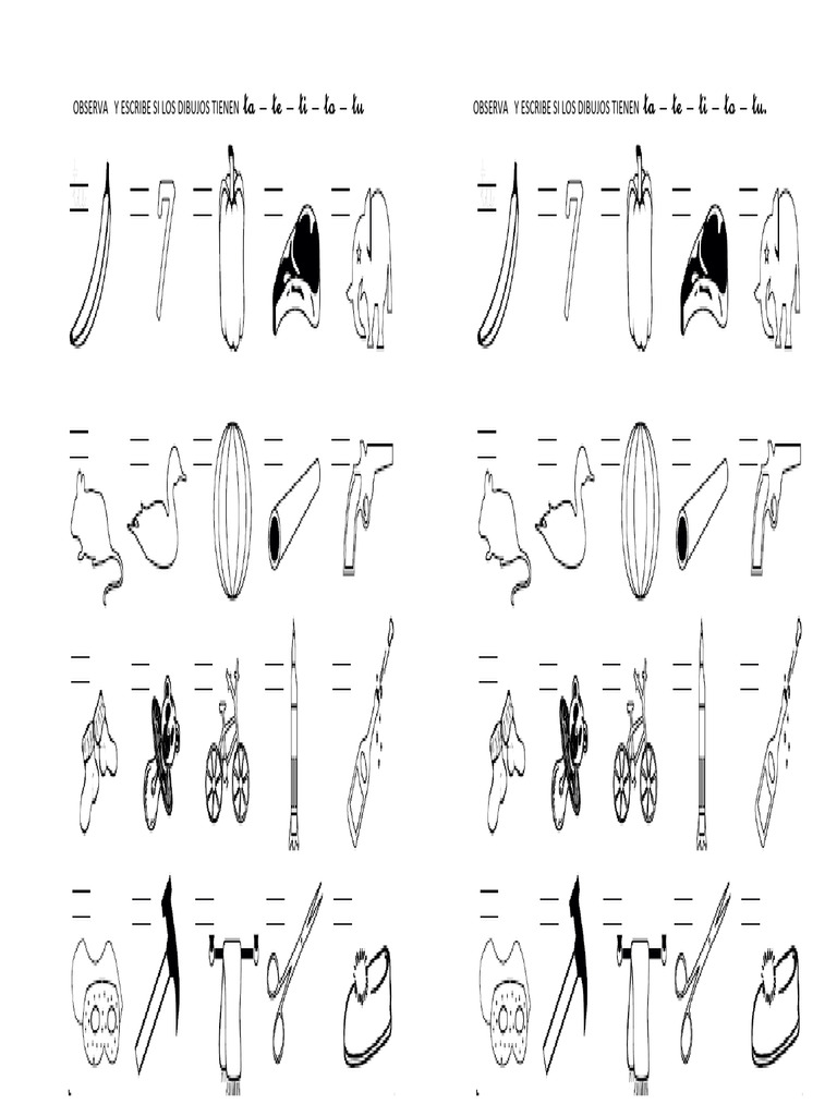 Identificación de Sílabas en Dibujos | PDF