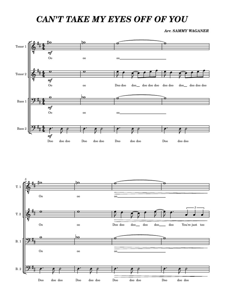 Can't Take My Eyes Off of You TTBB | PDF