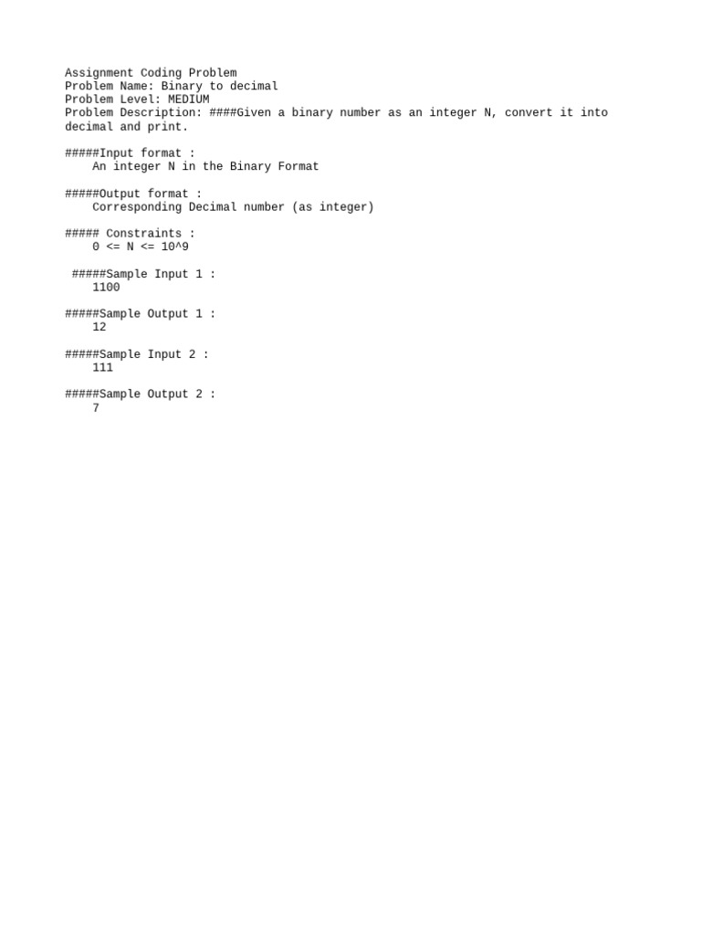 3.binary To Decimal | PDF