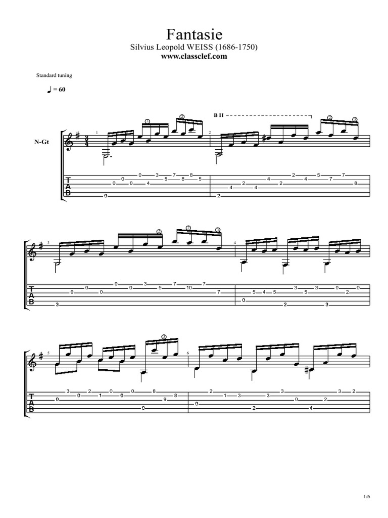 Fantasie by Silvius Leopold Weiss | PDF