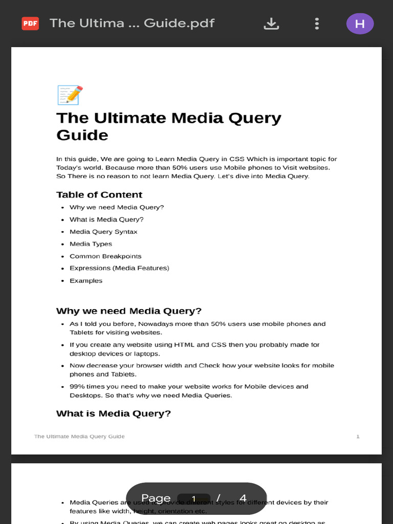 The Ultimate Media Query Guide - PDF - Google Drive | PDF