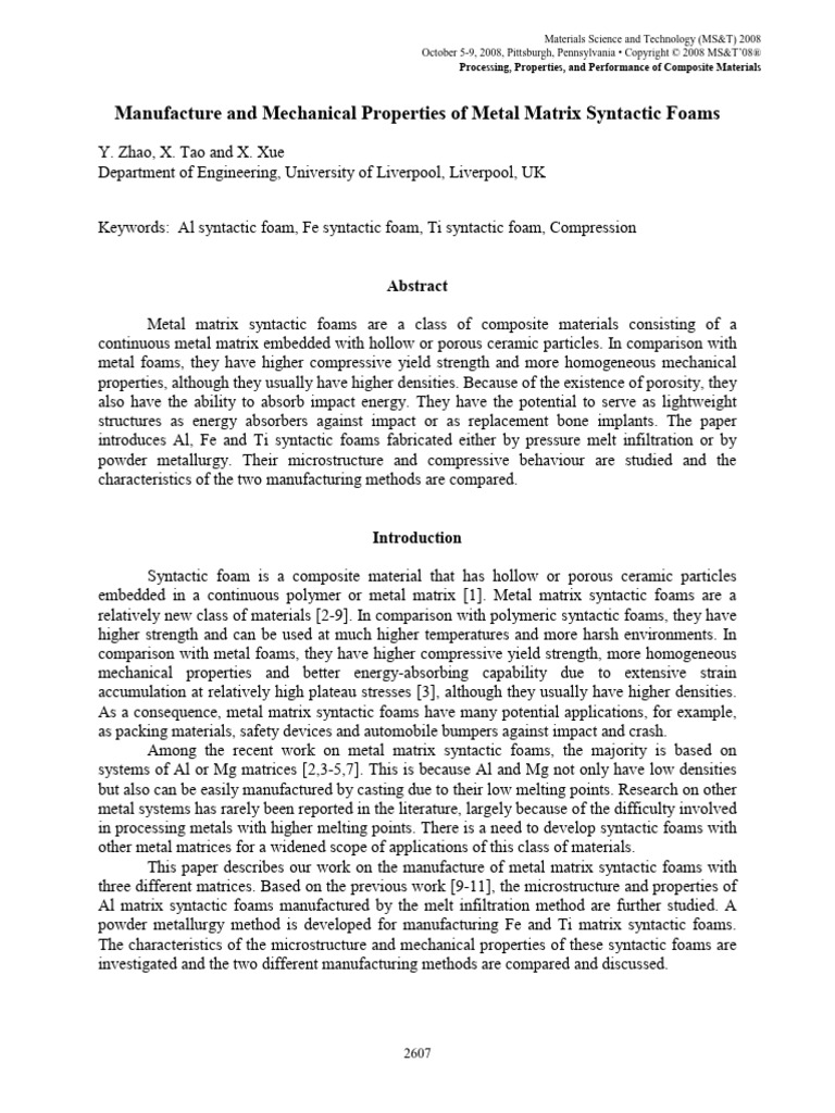 2008 MST Syntactic Foams | PDF | Deformation (Engineering) | Strength ...