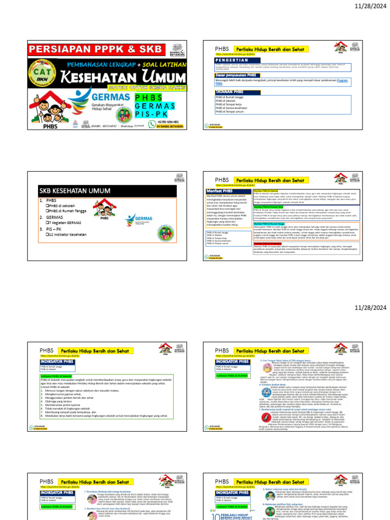 Materi Zoom (PHBS, Germas, Pis PK) | PDF