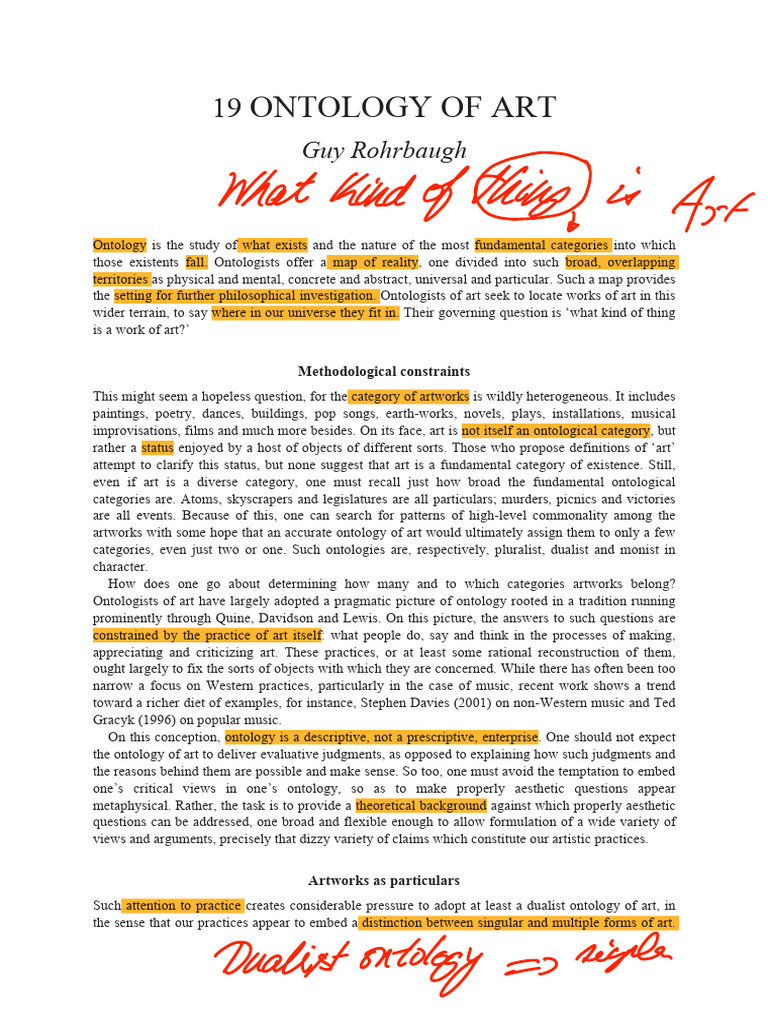 Ontology of Art 2nd Ed | PDF | Ontology | Existence