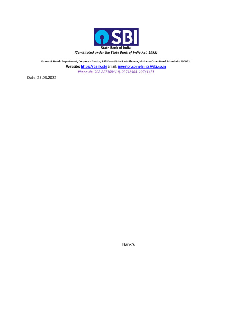 Draft of Intimation | PDF | Banks | Corporations