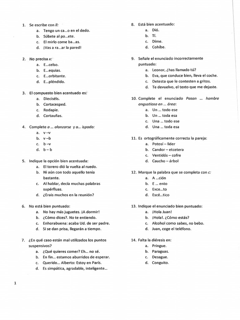 Ejercicios de Ortografía y Puntuación en Español | PDF | Fonema | Palabra