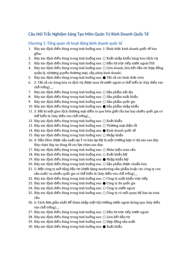 CauHoi TracNghiem SangTao Fixed QTKDQT | PDF