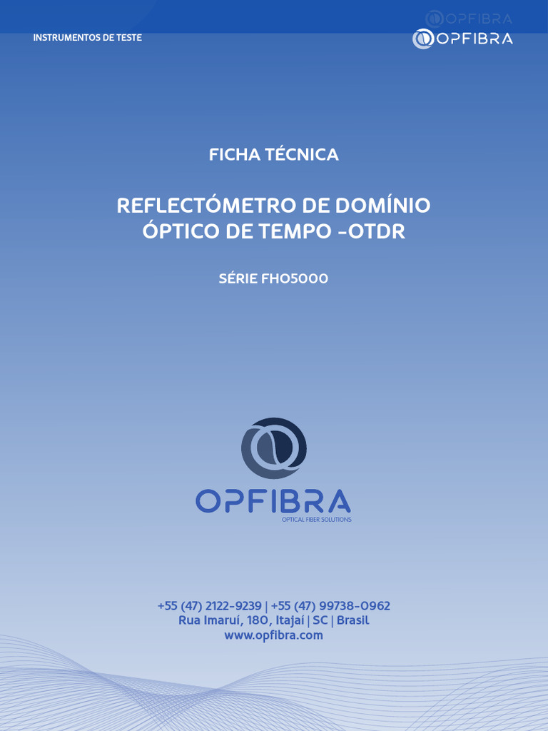 OTDR 5000 Datasheet em Portugues | PDF | Rede de computadores | USB