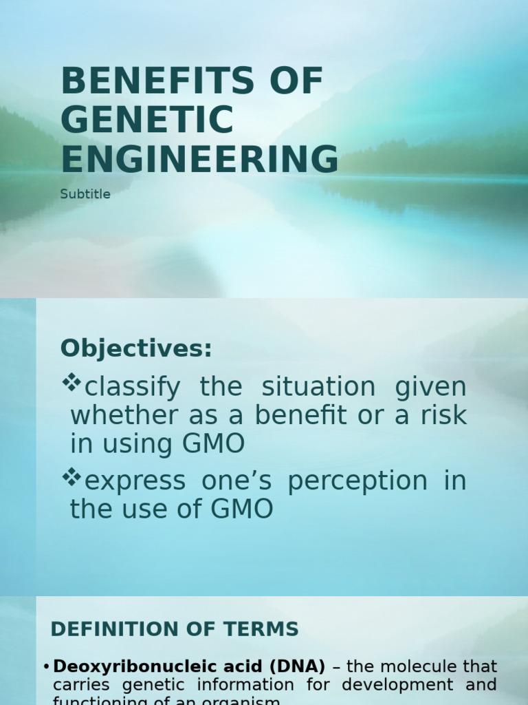 21. benefits of biotechnology | PDF | Genetically Modified Organism ...