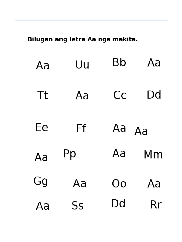 Bilugan Ang Letra Aa Nga Makita | PDF