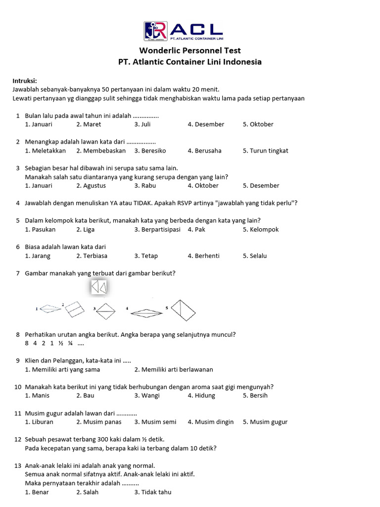 Soal WPT - ACL Indonesia | PDF