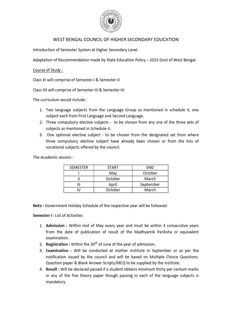Semester System Pdf Academic Term University And College Admission