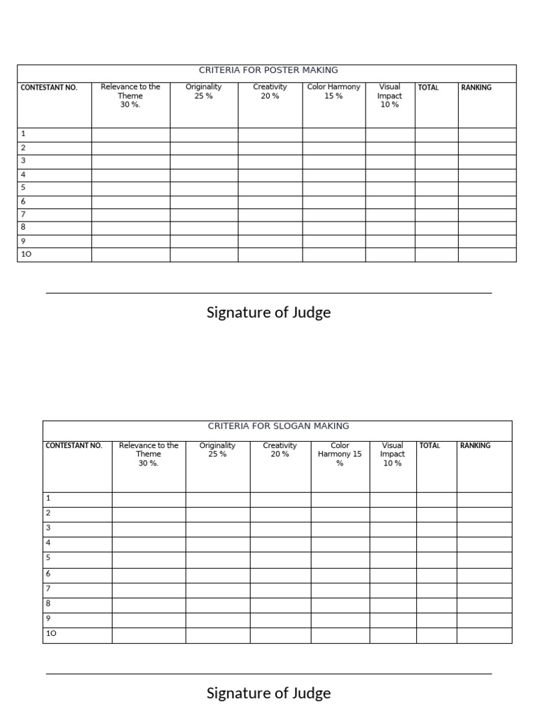 Criteria For Poster | PDF