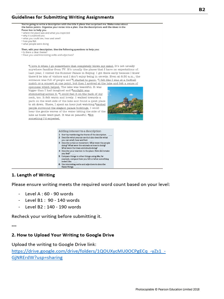 B2 - Writing Guidelines | PDF | Vocabulary | Information