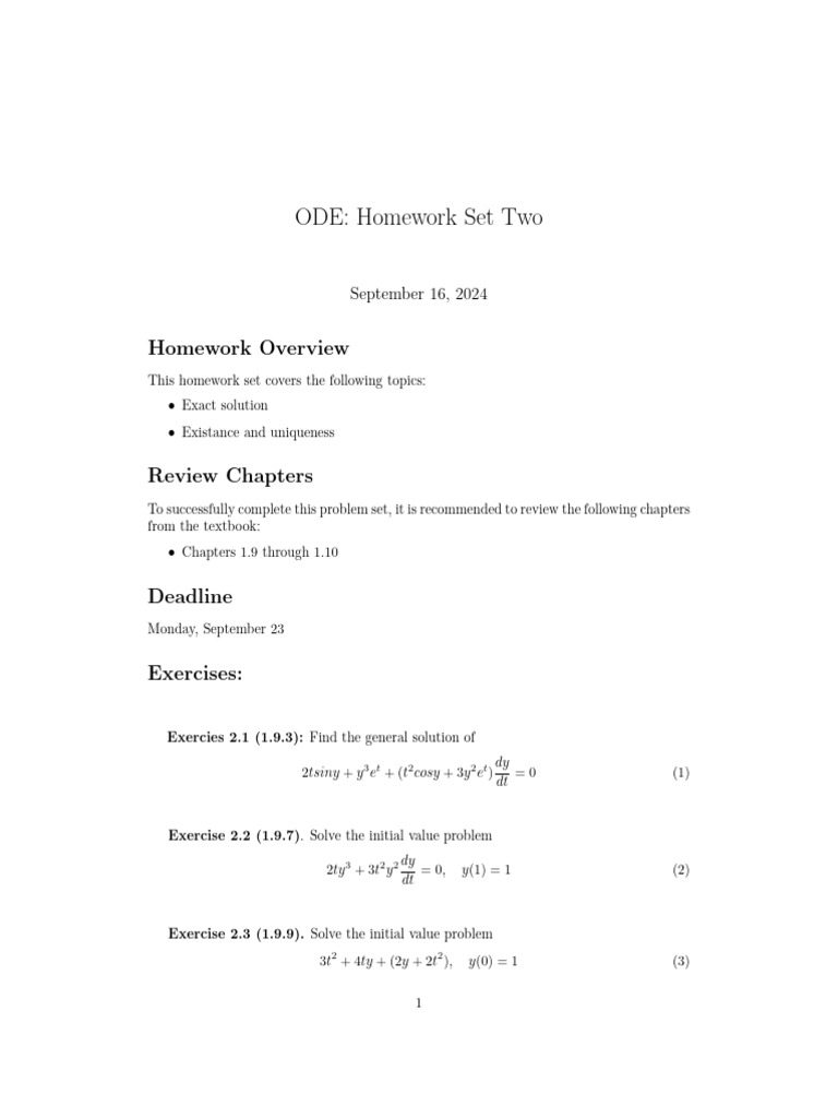ODE-HW-2 | PDF | Mathematical Concepts | Calculus