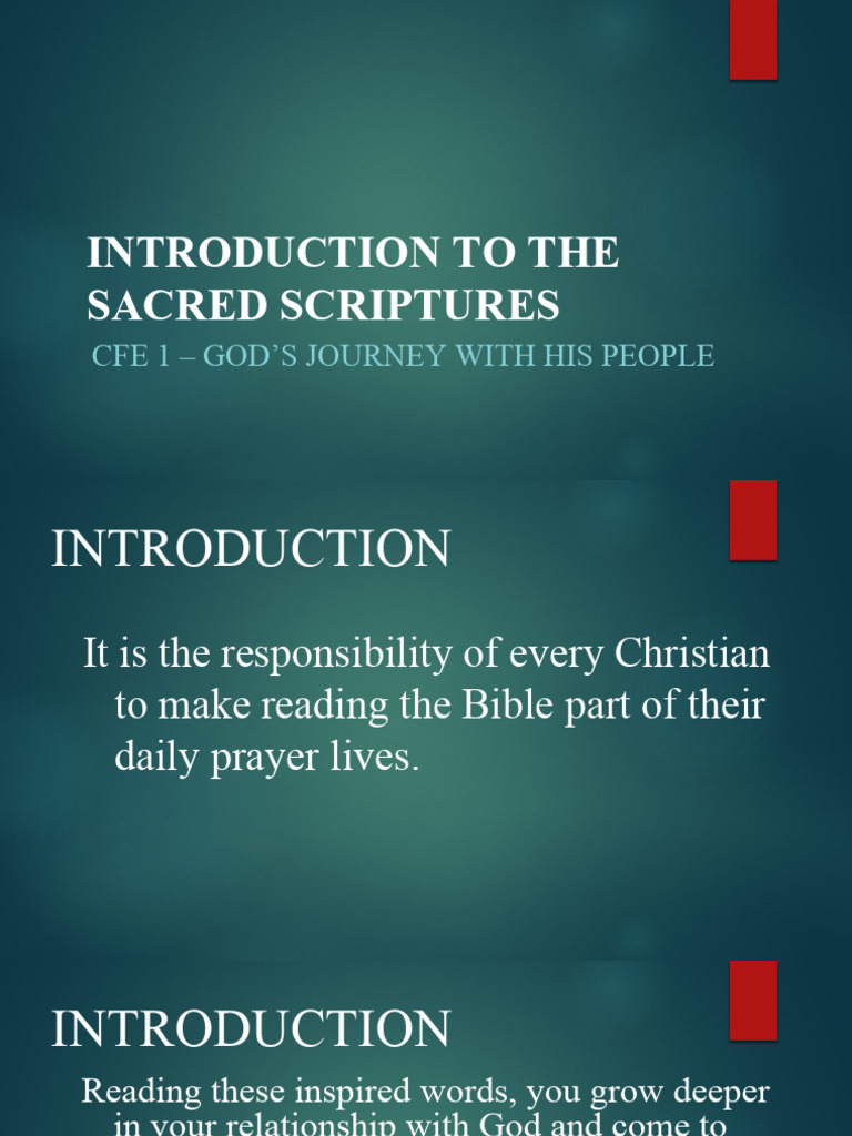 Introduction To The Sacred Scriptures | PDF | Biblical Canon | Biblical ...